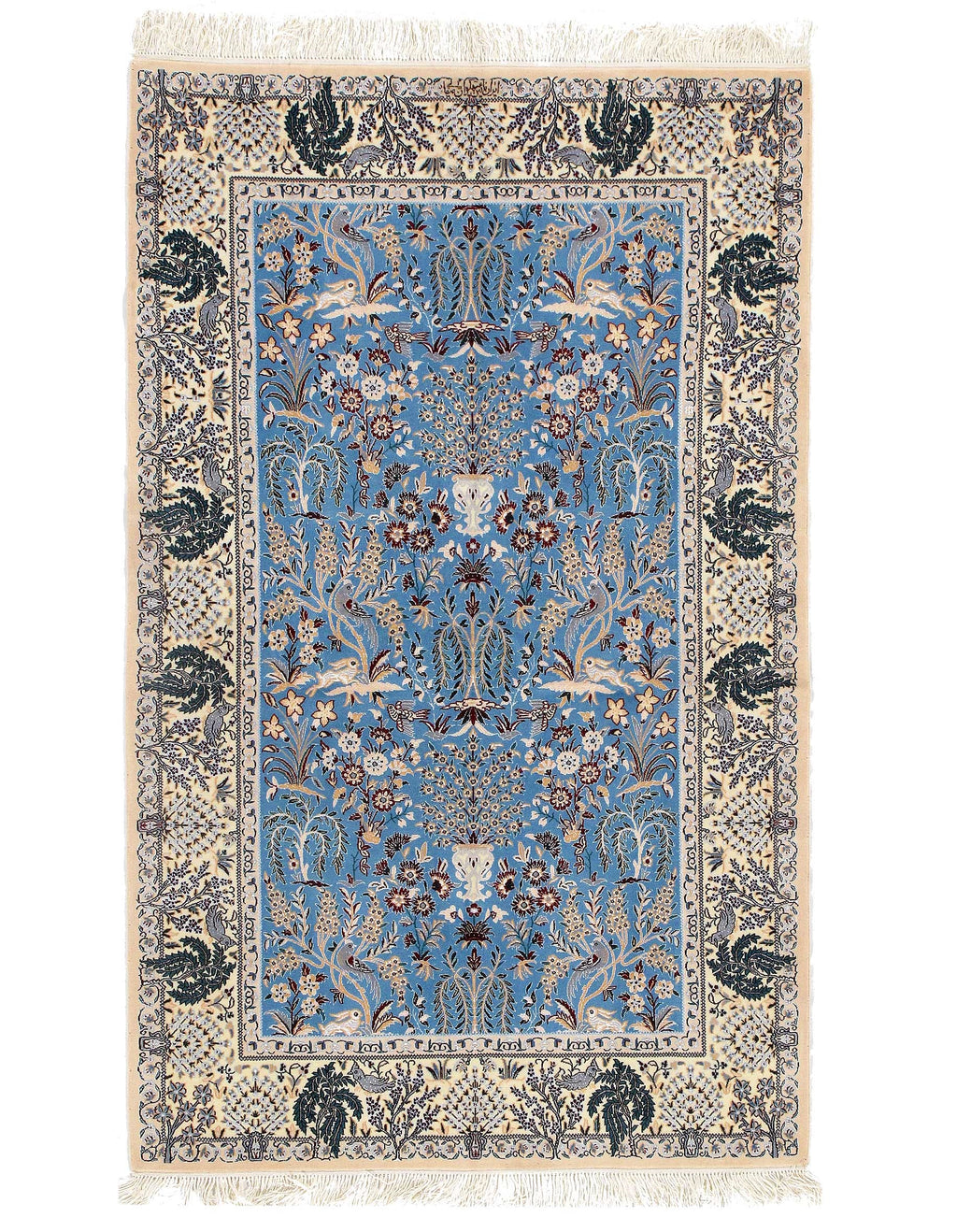Light Blue Persian Nain silk & wool 6 LA – Alexandria Fine Rugs