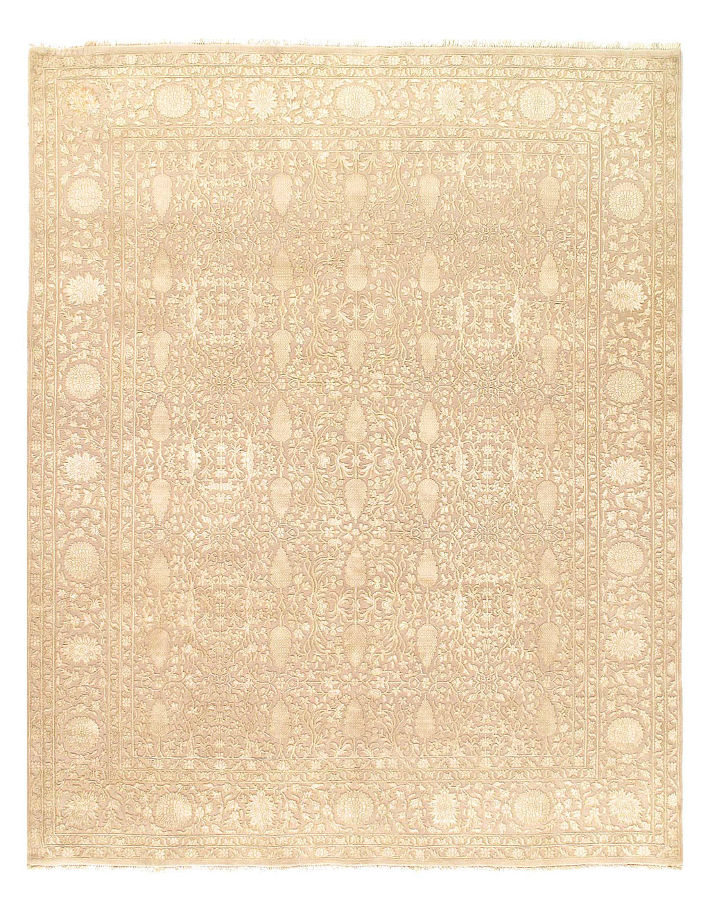 Indo Tabriz Design Hand-Knotted silk&wool - 8' X 10' – Alexandria Fine Rugs